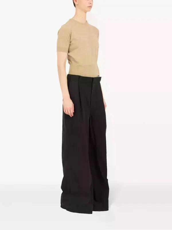 MAISON MARGIELA Four-stitch Logo Palazzo Trousers - Black