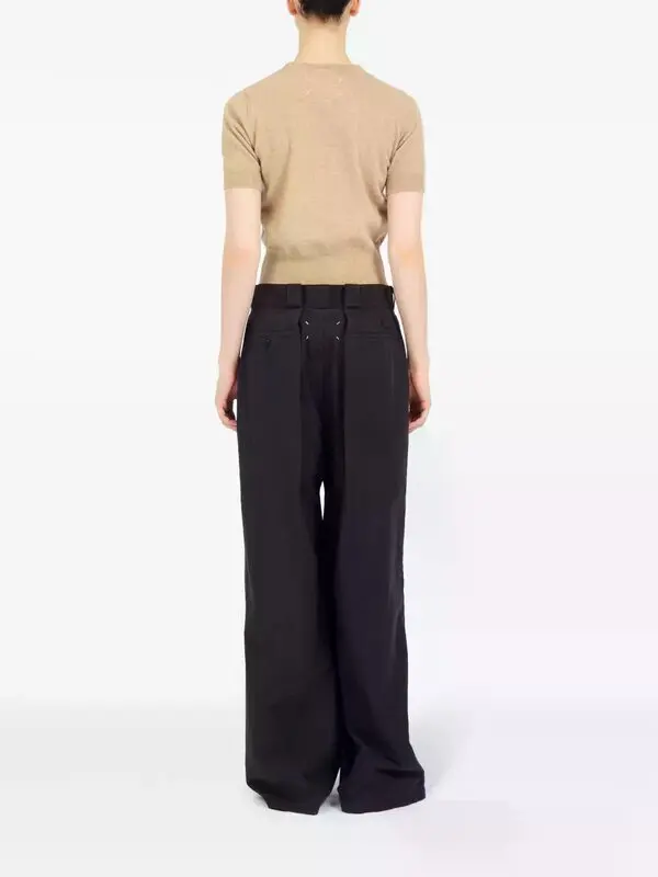 MAISON MARGIELA Four-stitch Logo Palazzo Trousers - Black