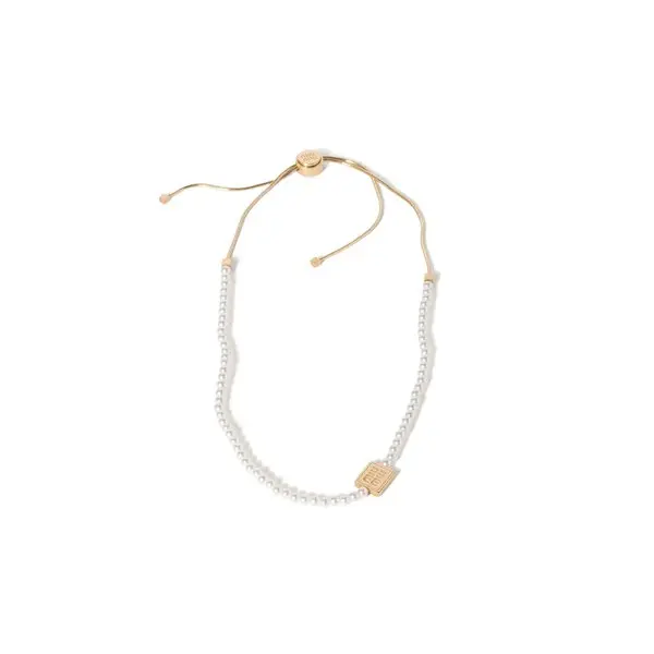 Miu Miu Pearl And Metal Choker - Gold/cream
