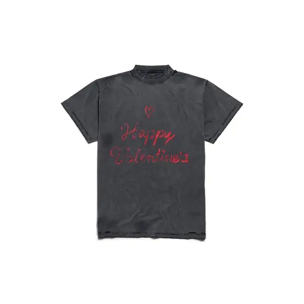 Balenciaga Lipstick Valentines Oversized T-Shirt - Black