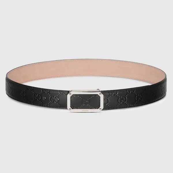 Gucci Signature Leather Belt - Black