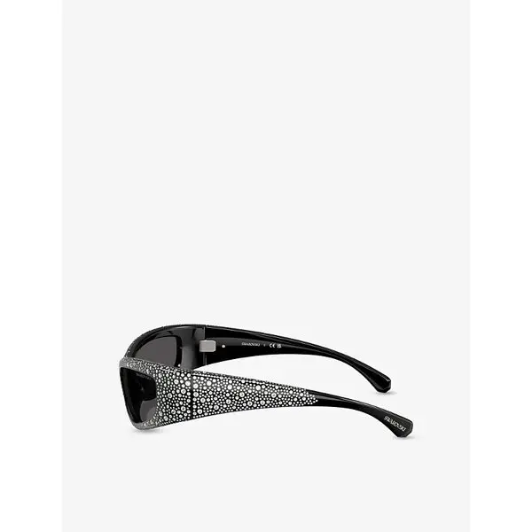 SWAROVSKI Sk6027 Irregular Sunglasses - Black