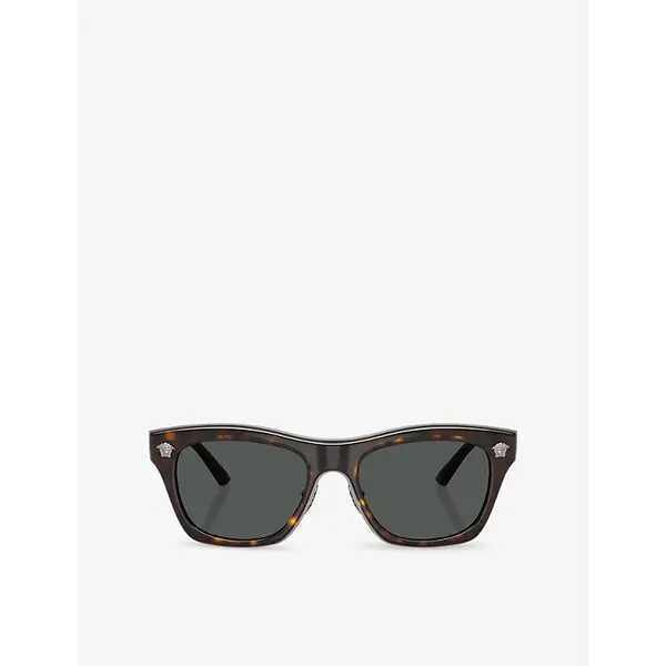 Versace Rectangle-frame Acetate Sunglasses - Brown