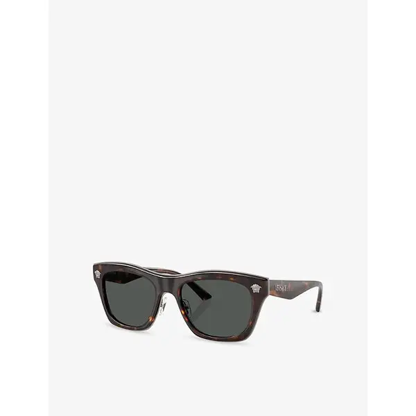 Versace Rectangle-frame Acetate Sunglasses - Brown