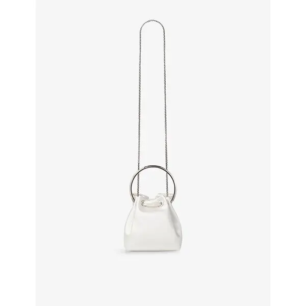 JIMMY CHOO Bon Bon Mini Top-handle Bag - Ivory/silver