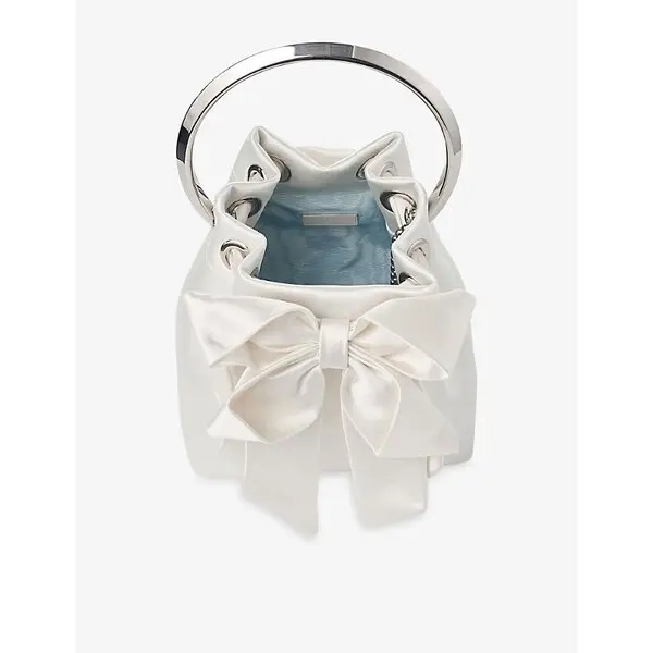 JIMMY CHOO Bon Bon Mini Top-handle Bag - Ivory/silver