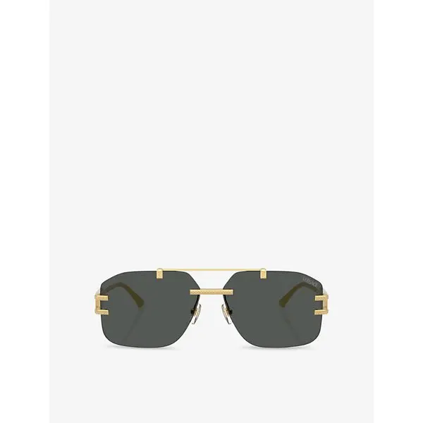Versace Ve2275 Irregular-frame Sunglasses - Gold