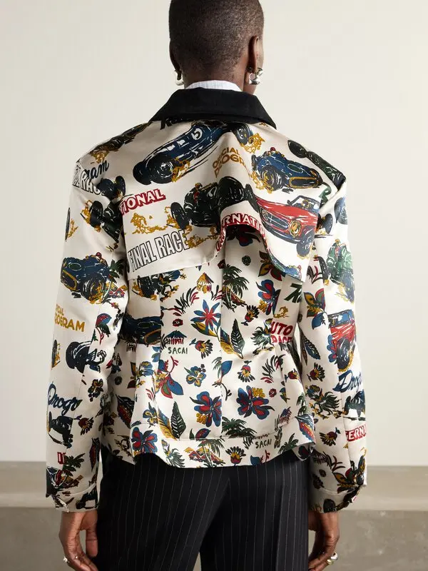 sacai Car Race Tropical Print Blouson