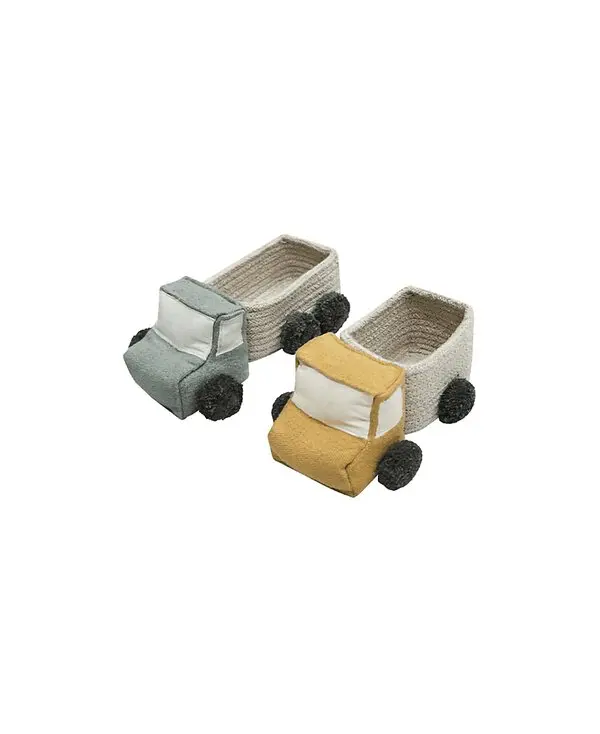 LORENA CANALS Set Of Mini Truck Basket 3" X 9" X 5" & 3" X 8" X 5 - Multicolor