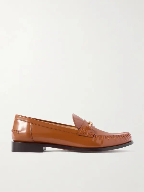 FERRAGAMO Harry Patent-leather Loafers - Brown