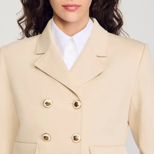 Sandro Cropped Buttoned Jacket