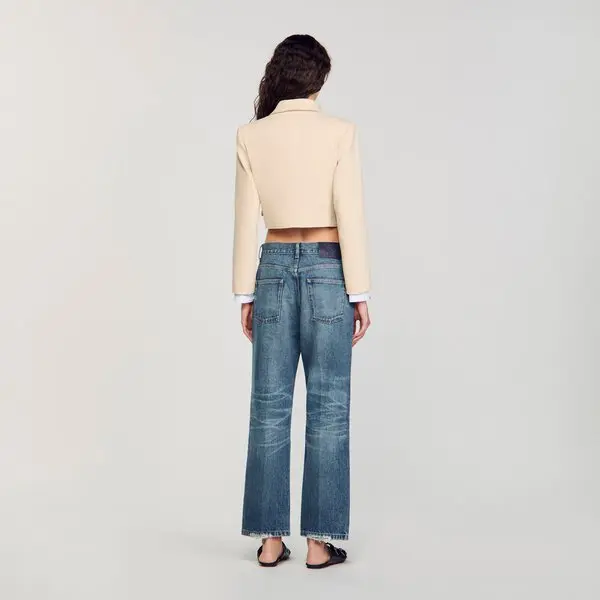 Sandro Cropped Buttoned Jacket