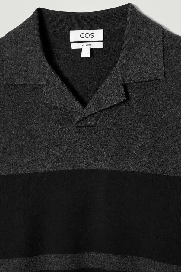 Cos Striped Double-faced Knitted Polo Shirt