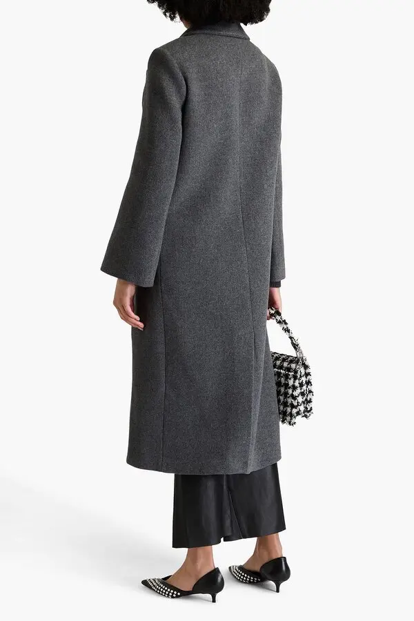 Maje Double-breasted Wool-blend Coat