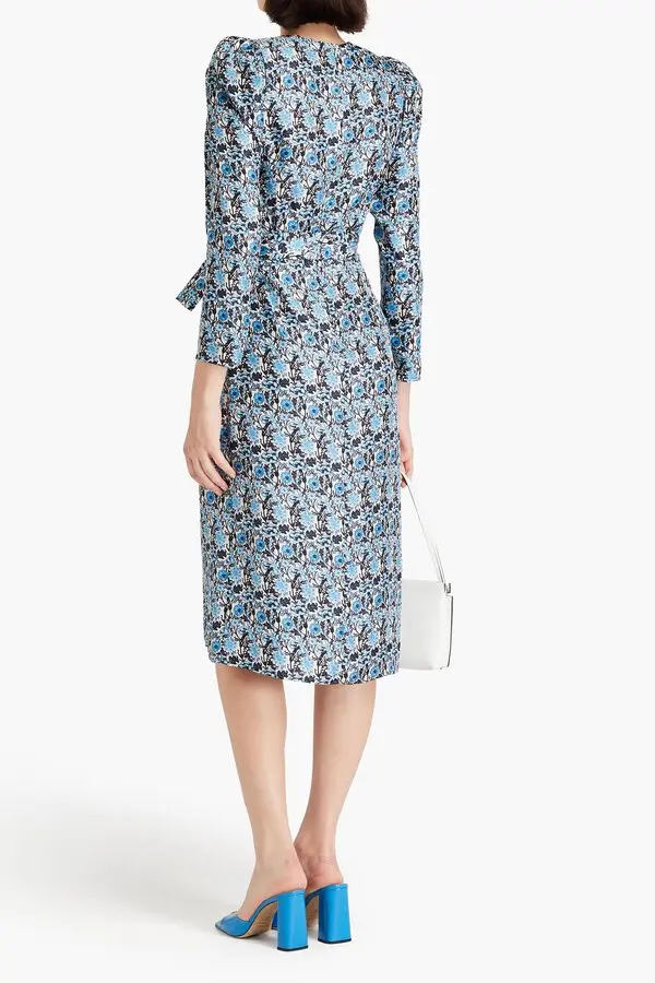 Sandro Wrap-effect Floral-print Silk-twill Midi Dress