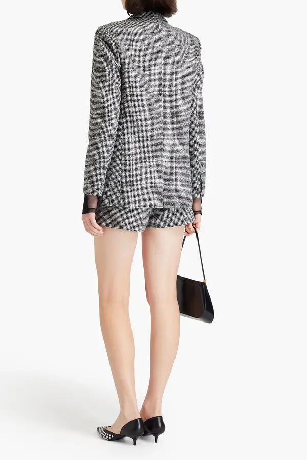 Sandro Houndstooth Wool-blend Bouclé-tweed Blazer