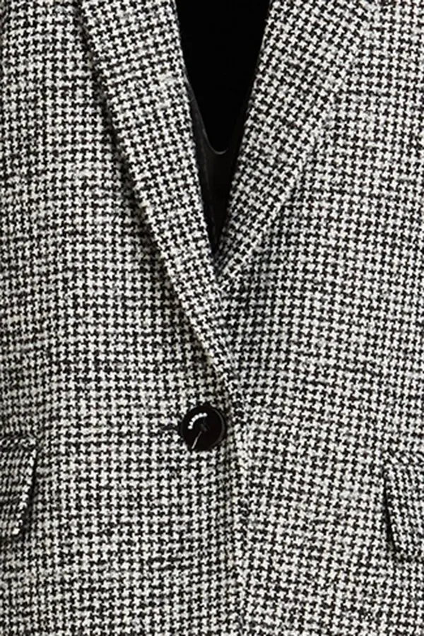 Sandro Houndstooth Wool-blend Bouclé-tweed Blazer