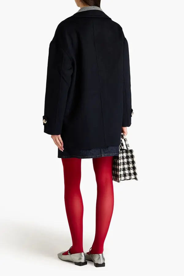 Sandro Double-breasted Wool-felt Coat