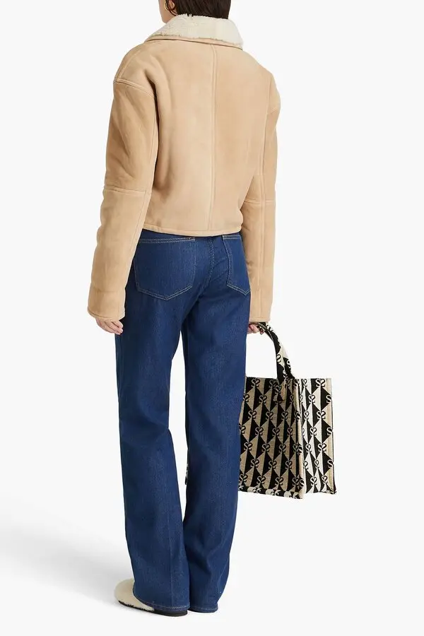 Sandro Double-breasted Shearling Jacket