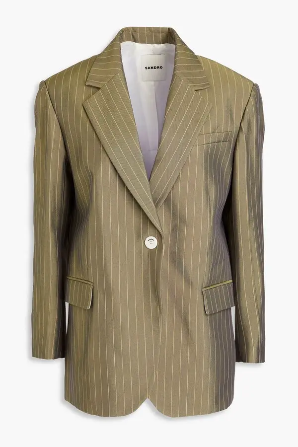 Sandro Pinstriped Twill Blazer