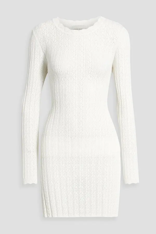 Loulou De Saison Loulou Studio Senty Pointelle-knit Mini Dress - Ivory