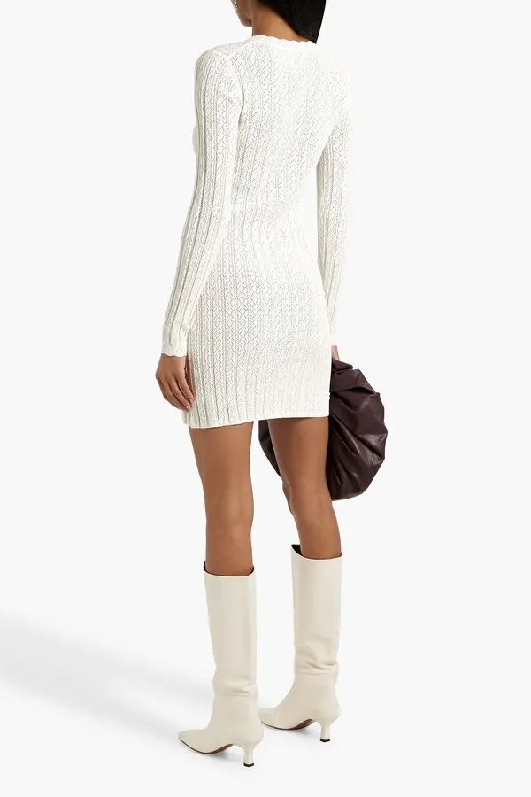 Loulou De Saison Loulou Studio Senty Pointelle-knit Mini Dress