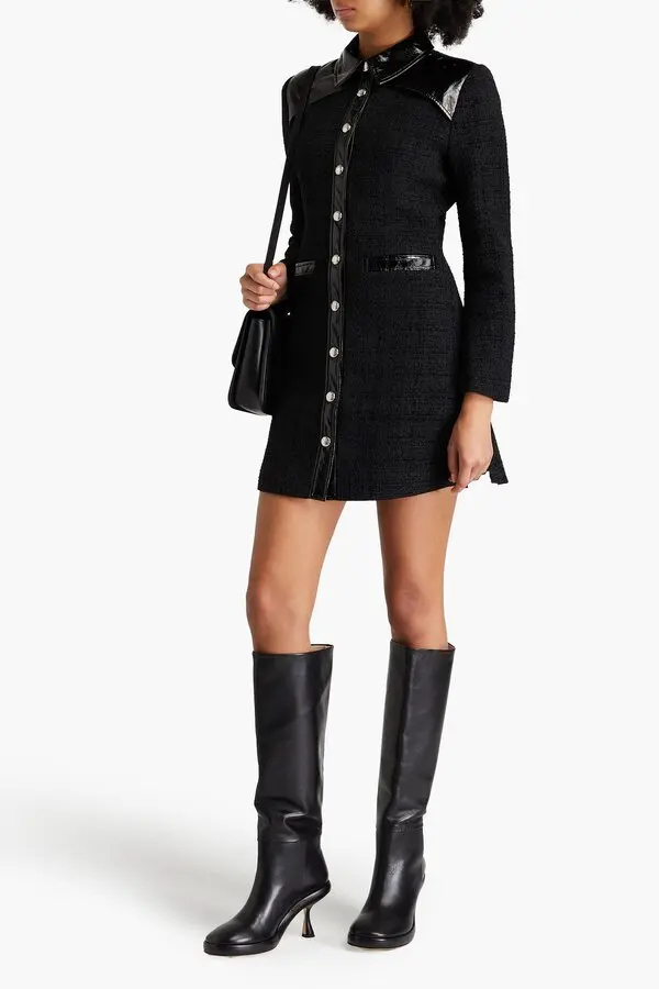 Maje Tweed Shirt Mini Dress