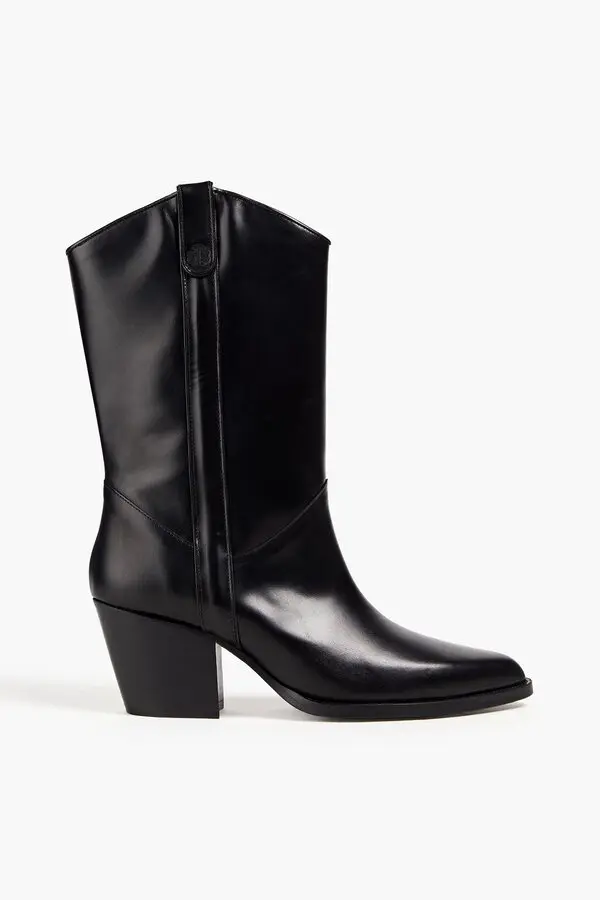 Maje Leather Cowboy Boots