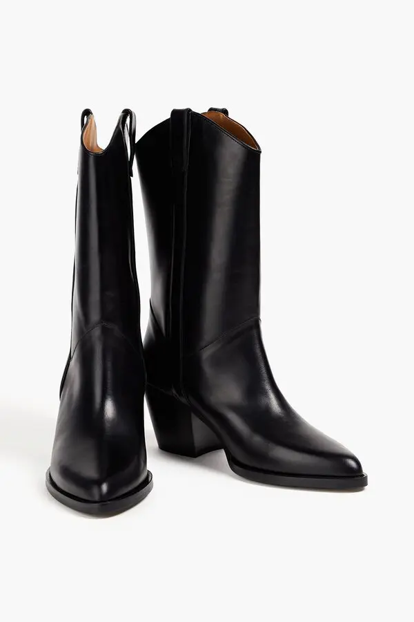 Maje Leather Cowboy Boots