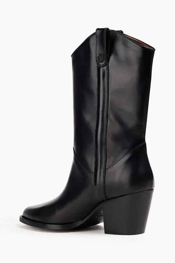 Maje Leather Cowboy Boots