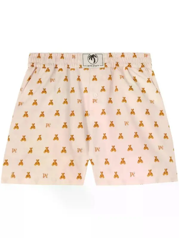 Palm Angels Mini Bear Monogram Shorts - Pink