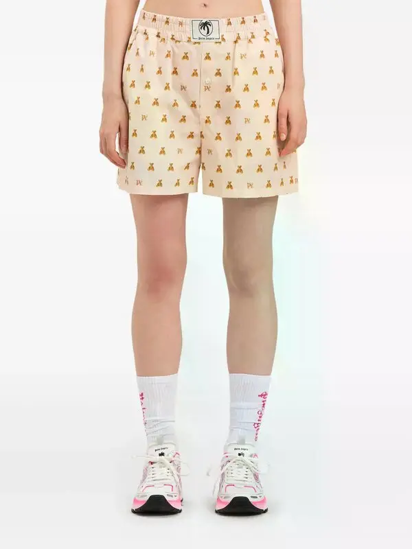 Palm Angels Mini Bear Monogram Shorts - Pink