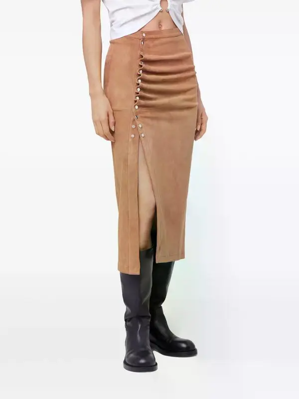 Rabanne Suede Midi Skirt