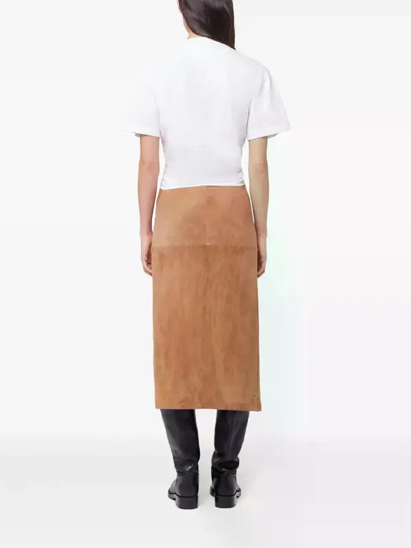 Rabanne Suede Midi Skirt