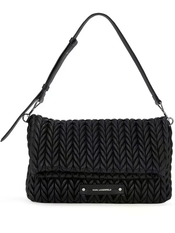 Karl Lagerfeld K/weave Shoulder Bag - Black