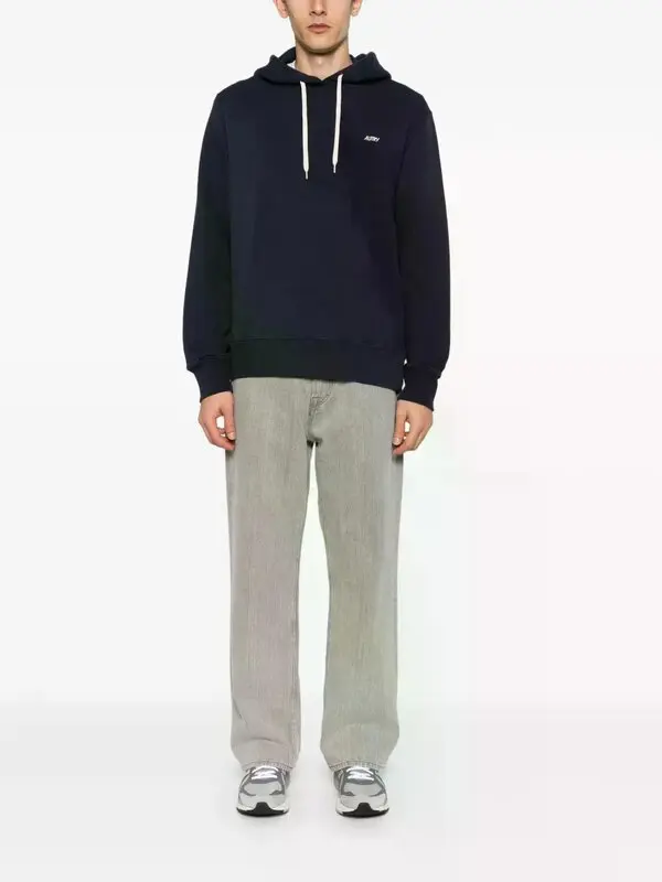 AUTRY Logo Embroidered Hoodie - Blue