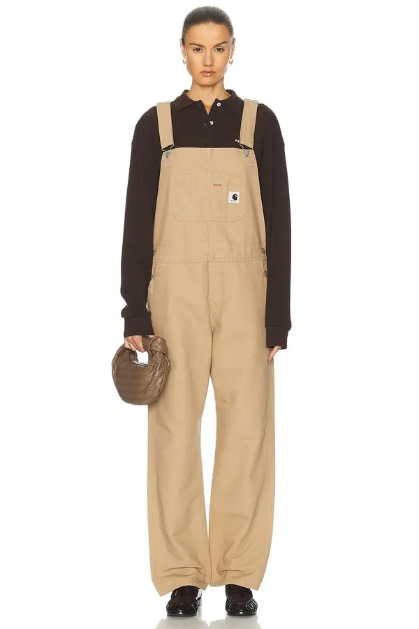 Carhartt Work In Progress Bib Straight Overall In Mint - Dusty Hamilton Brown