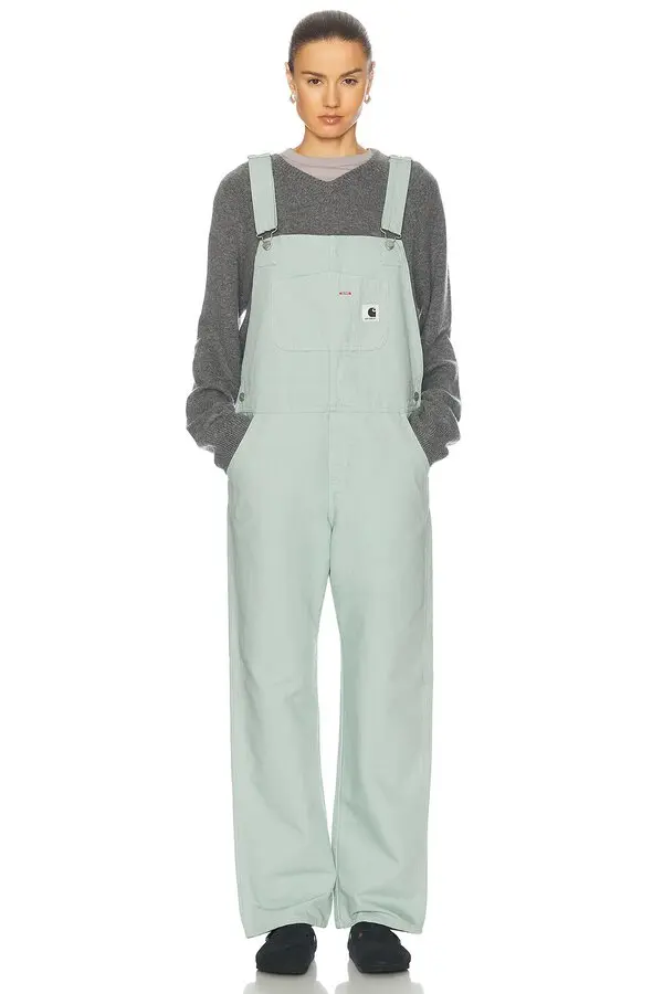 Carhartt Work In Progress Bib Straight Overall In Mint - Frosted Green