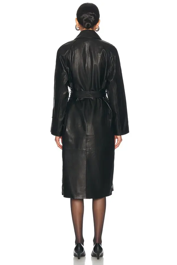 Nour Hammour Isolde Leather Trench Coat