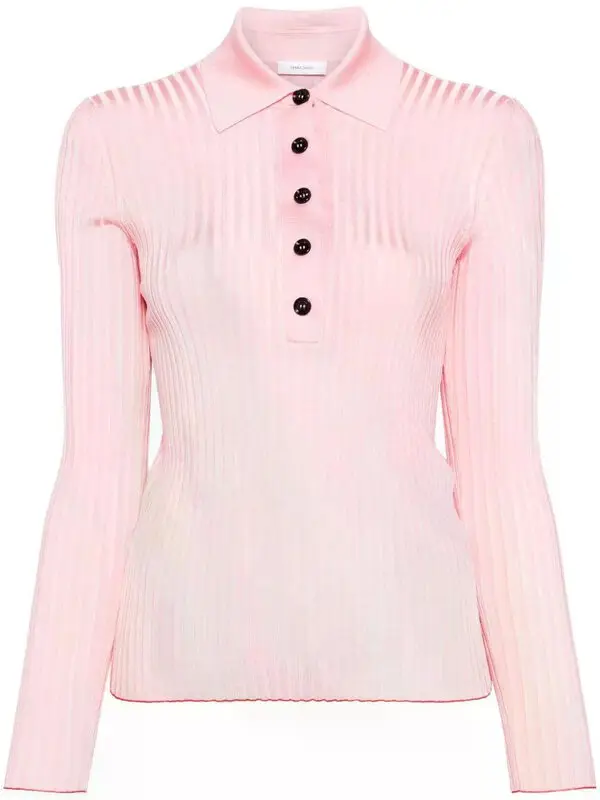 FERRAGAMO Ribbed Polo Top