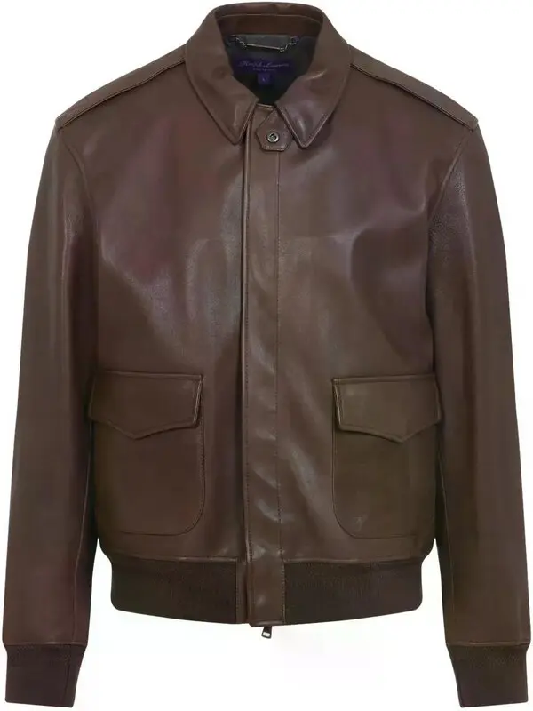 Ralph Lauren Purple Label Zip-up Leather Jacket