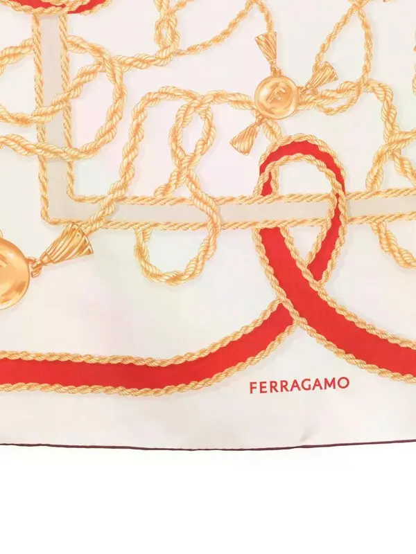 FERRAGAMO Graphic-print Scarf - Neutrals