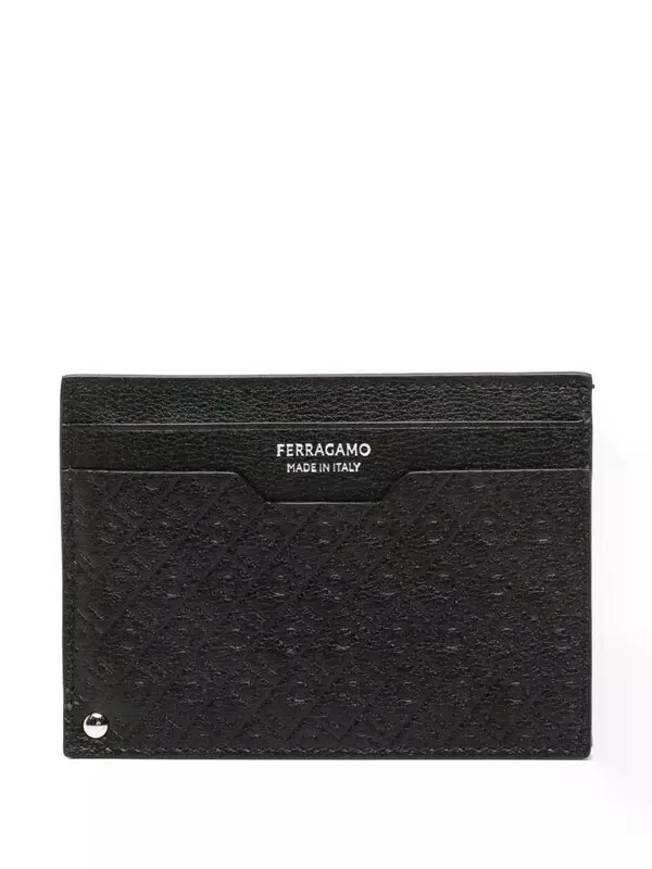 FERRAGAMO Patterned Cardholder - Black