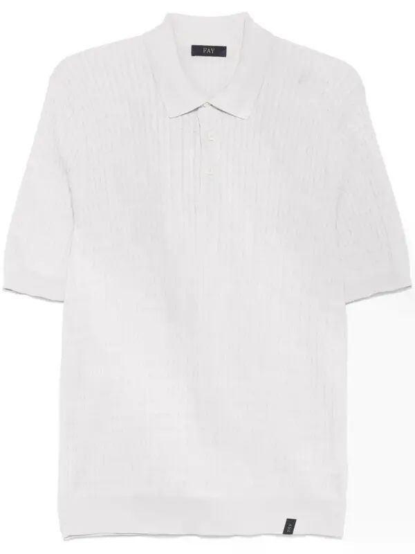 FAY Cable-knit Polo Shirt