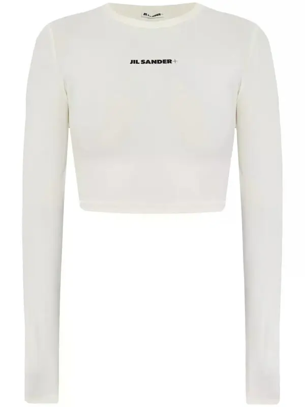 JIL SANDER Logo-print Bikini Top - White