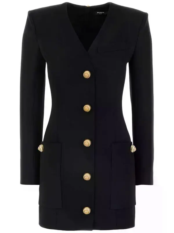 Balmain Embossed-button Mini Dress