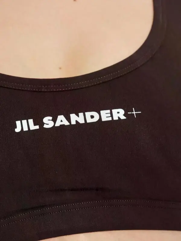 JIL SANDER Logo-print Bikini Top - Black