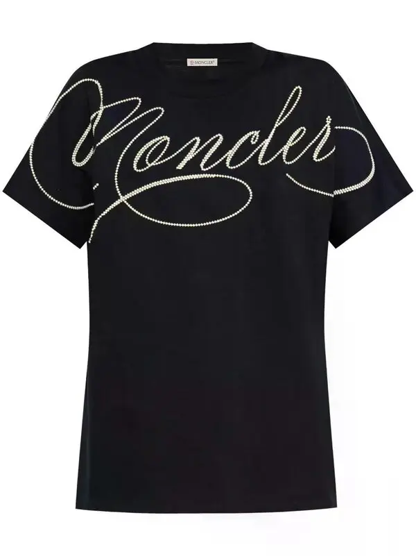 Moncler Embroidered Logo T-shirt - Blue