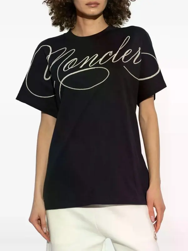 Moncler Embroidered Logo T-shirt - Blue