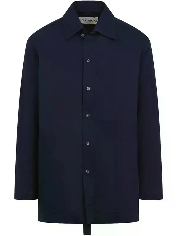 MORDECAI Stripe-detail Shirt - Blue